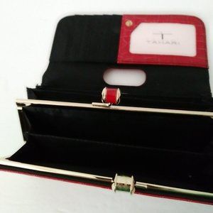 Tahari | Bags | Tahari Euc Bifold Red Wallet | Poshmark